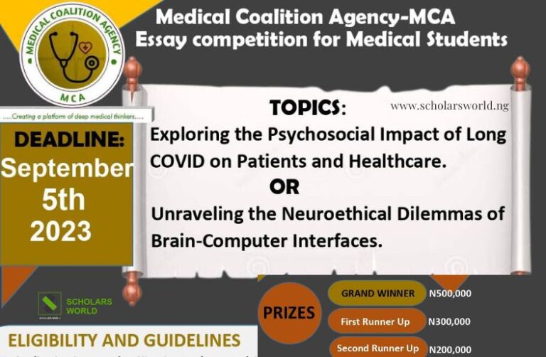 APPLY: 2023 Medical Coalition Agency Essay Competition for Nigerian ...