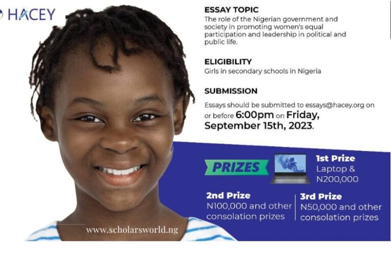 APPLY: 2023 Hacey Essay Competition for International Day of The Girl ...
