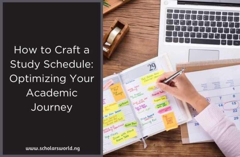 How to Create a Study Schedule: Optimizing Your Academic Journey ...