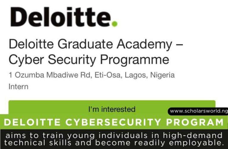 Deloitte Academy Cybersecurity Program: Career Opportunity - Scholars World