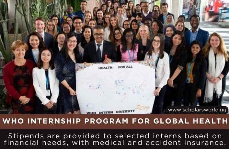 WHO Internship Program 2024/25: Unlocking Opportunities for Global ...