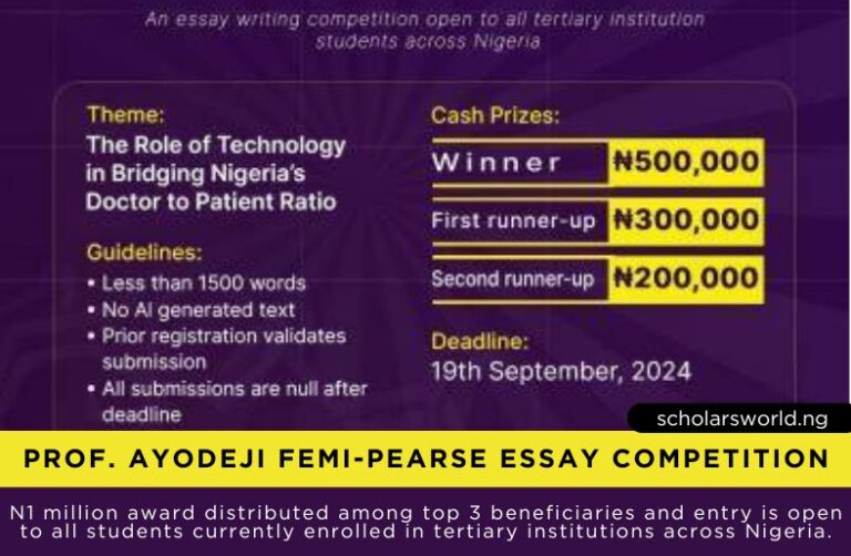 Professor Ayodeji Essay Competition: N1m AWard for Nigerian Students ...