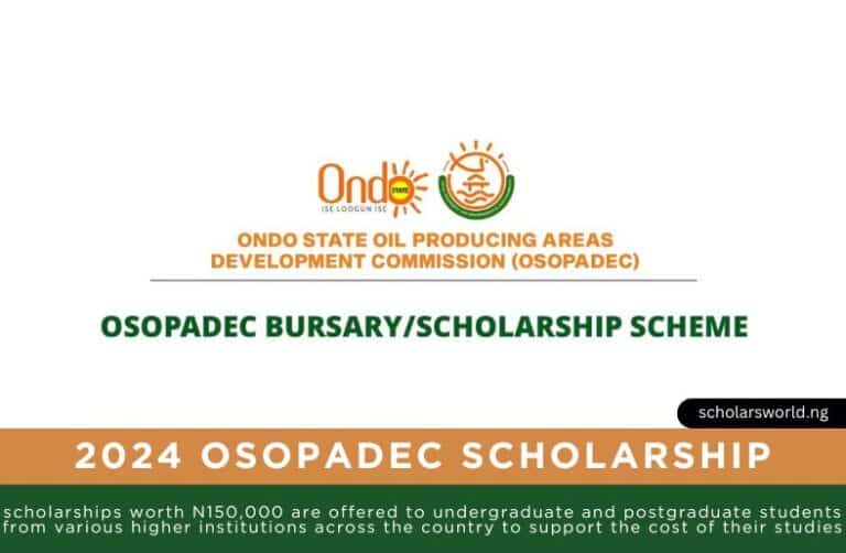 2024 OSOPADEC Scholarship (Ondo State Oil Producing Areas Development Commission): APPLY NOW ...