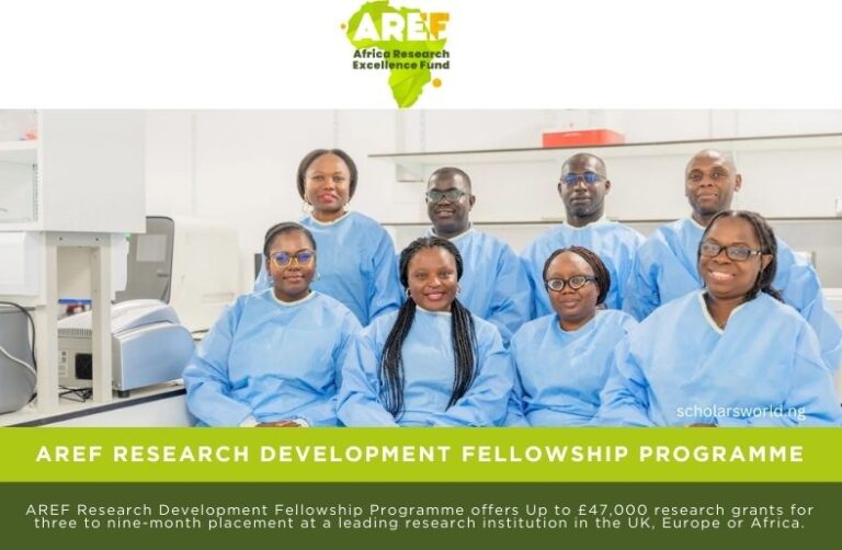 2026 AREF Research Development Fellowship Programme | Up to £47,000 ...